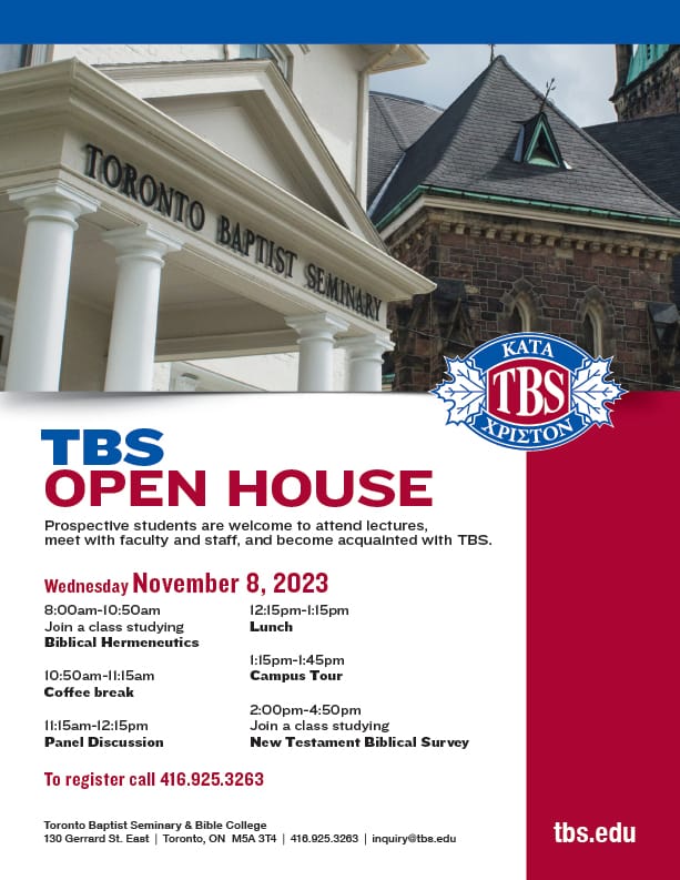 TBS Open House – Toronto Baptist Seminary